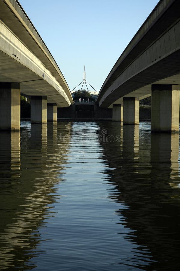 Two parallel bridges stock photo. Image of clouds, parallel - 76099894