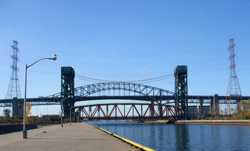 Two Bridges stock photo. Image of lift, road, water, bridge - 3728528