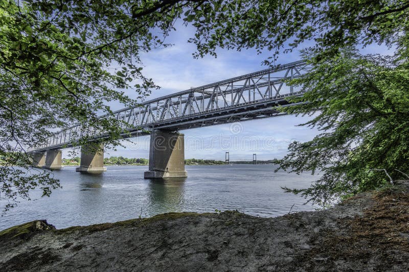 Two Bridges Over Little Belt, Denmark Stock Image - Image of denmark ...