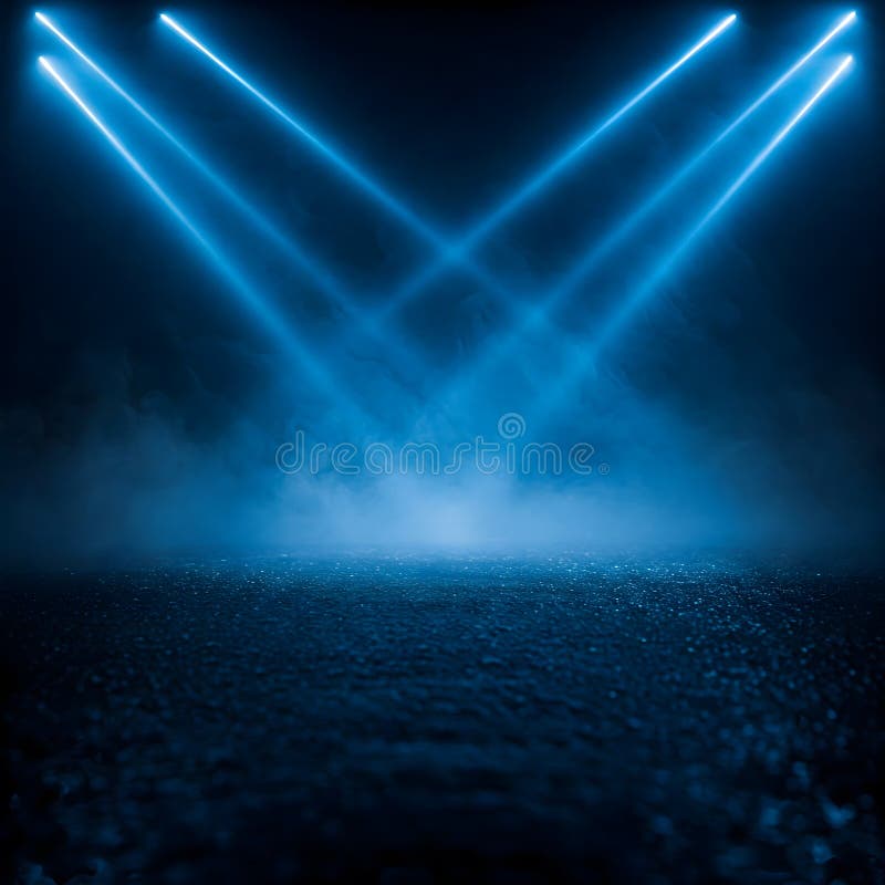 Two Bright Blue Beams of Light Intersect Over a Dark Textured Surface ...