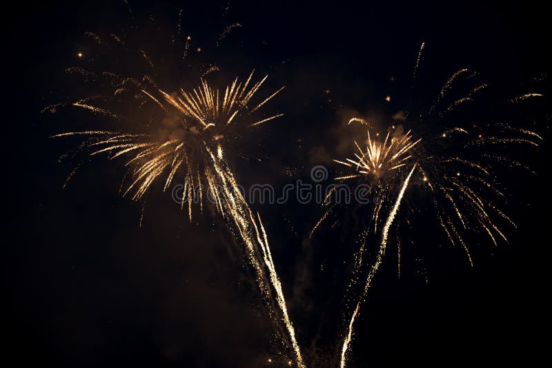 Fireworks Explosion in Dark Sky. Stock Photo - Image of festival ...