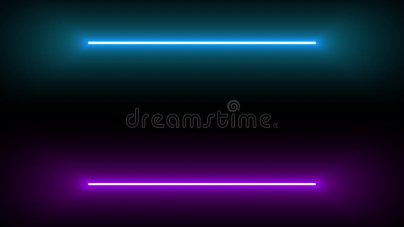 Blue and Purple Neon Lines in Smoke on the Black Background Stock Video ...