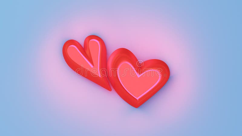 Two bright heat hearts. stock image. Image of wedding - 172394317