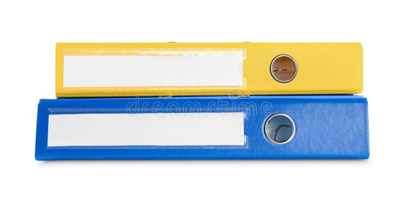 Two Bright Office Folders Isolated on White Stock Image - Image of ...
