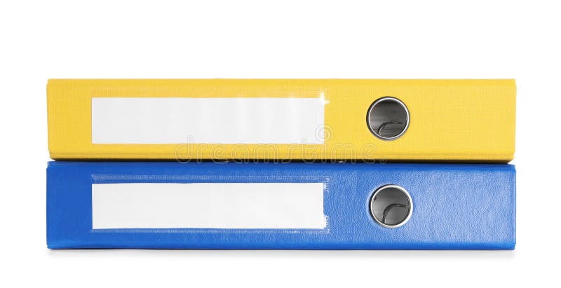 Two Bright Office Folders Isolated on White Stock Image - Image of ...