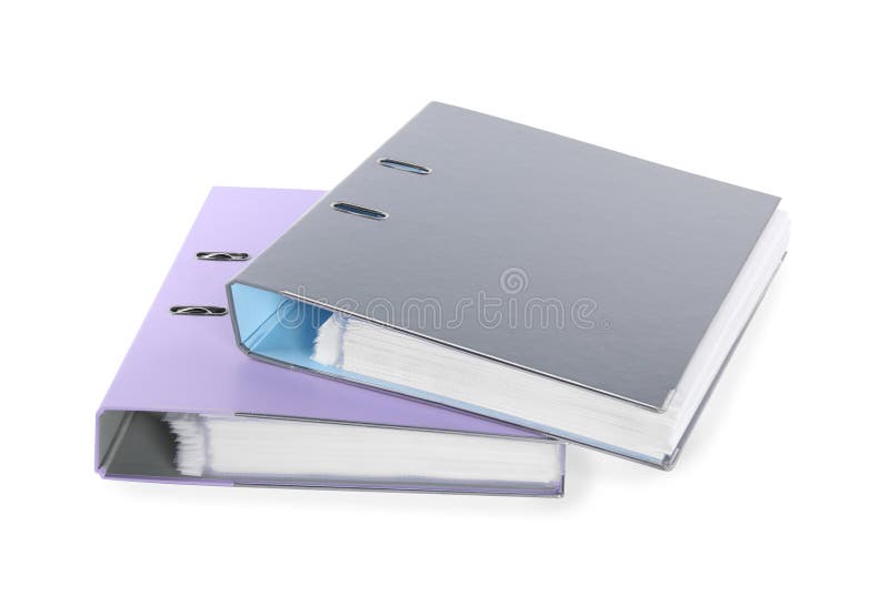Two Bright Office Folders Isolated on White Stock Image - Image of ...