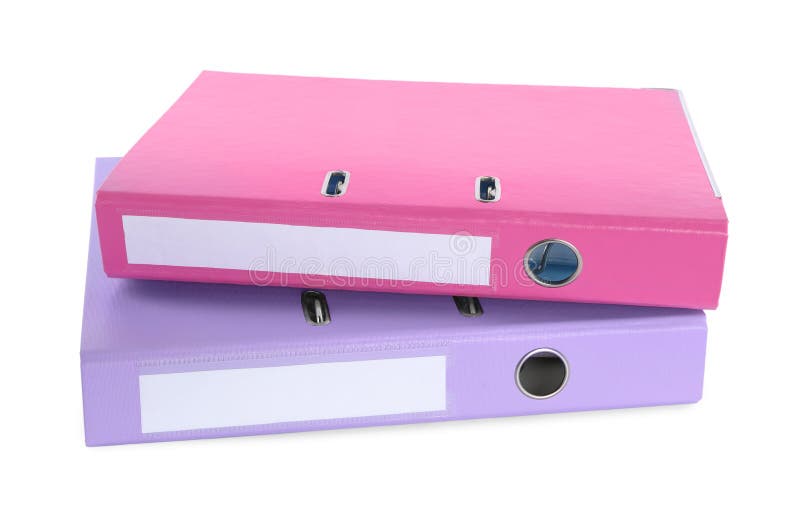 Two Bright Office Folders Isolated on White Stock Image - Image of ...