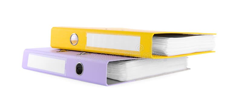 Two Bright Office Folders Isolated on White Stock Image - Image of ...