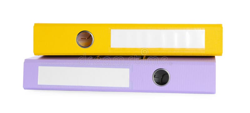 Two Bright Office Folders Isolated on White Stock Image - Image of ...