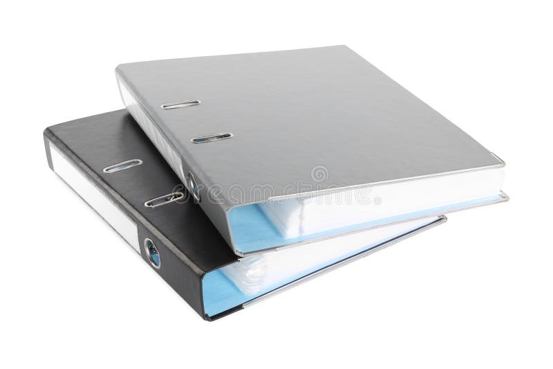 Two Bright Office Folders Isolated on White Stock Photo - Image of ...