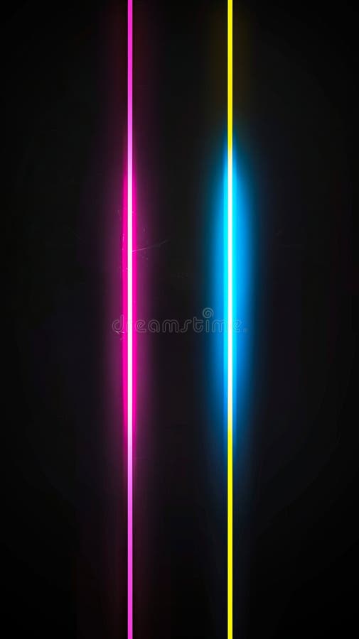 Two Brightly Colored Lines on a Black Background Stock Image - Image of ...