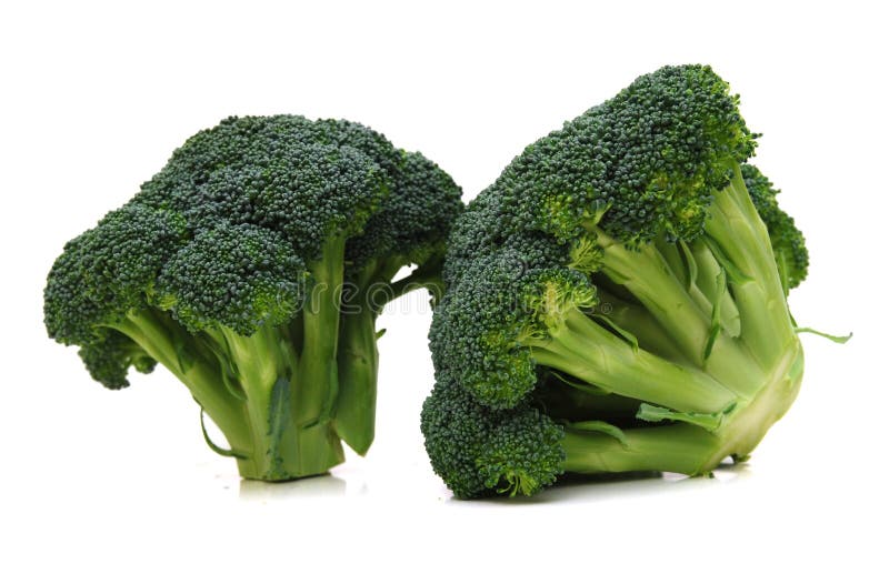 Two Broccoli Florets On White Stock Image - Image of nature, floret ...