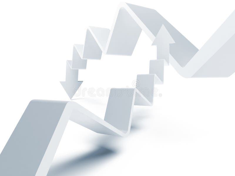 Two Broken Trend Lines are Going Up and Down Stock Illustration ...