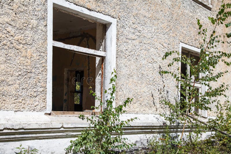 Two Broken Windows in an Abandoned House Stock Photo - Image of ...