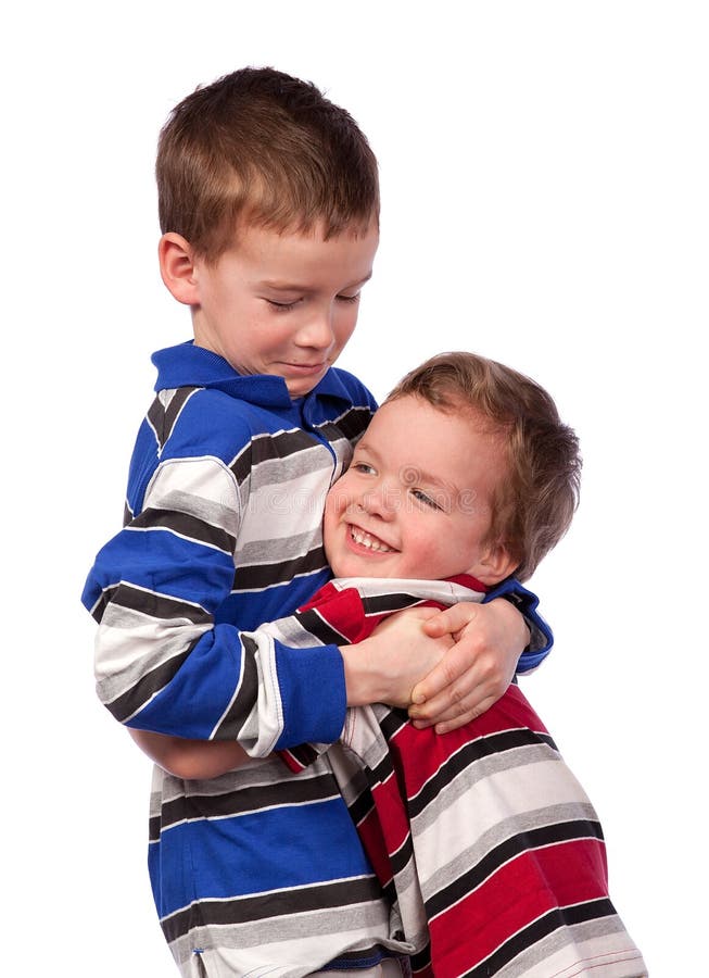 Two brothers hugging stock image. Image of child, expression - 18457275