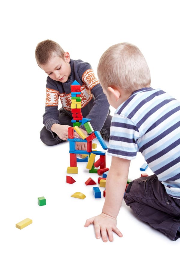 Two Brothers Playing Together Stock Photo - Image of education, house ...