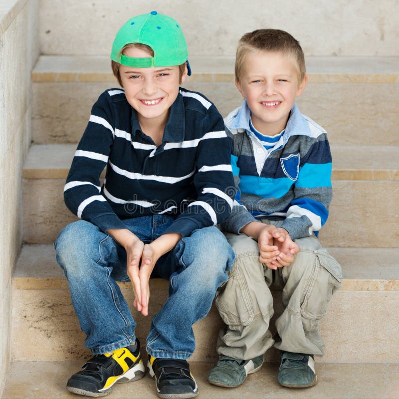 Two brothers stock photo. Image of jeans, children, dumpish - 31899860
