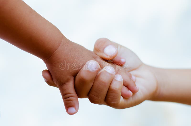 Two Kids Taked the Hand Each Other. Stock Image - Image of baby, hand ...