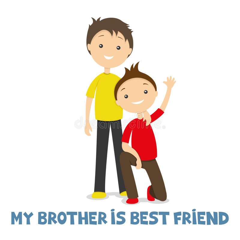 Two brothers together stock vector. Illustration of family - 69097895