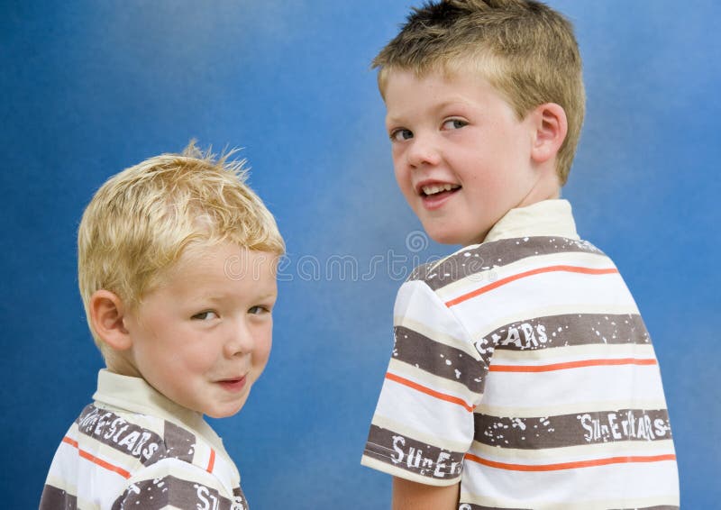 Two Brothers Turning Back stock photo. Image of copy - 12189438