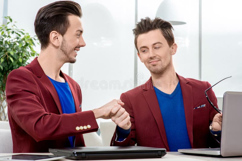 Two Brothers Twins Working at the Office Stock Photo - Image of modern ...