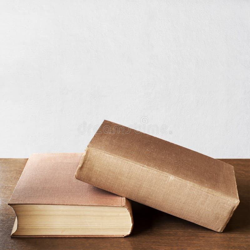 Two Brown Books on the Table Stock Image - Image of concept ...