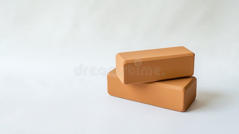 Two Brown Bricks are Stacked on Top of Each Other Stock Illustration ...