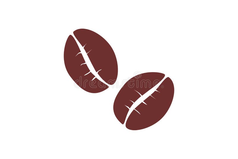 Two Brown Coffee Beans Icon on White Background Stock Vector ...
