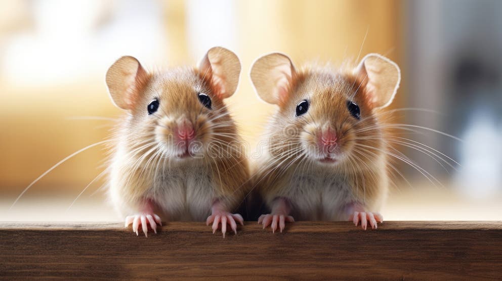 Two brown house mice stock illustration. Illustration of portrait ...