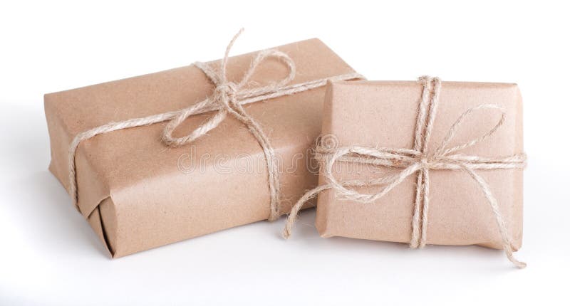 Two Brown Packages stock photo. Image of package, brown - 49084956