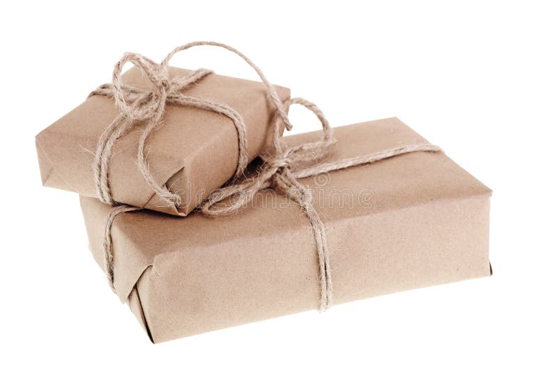 Two Brown Packages stock photo. Image of event, brown - 55639122