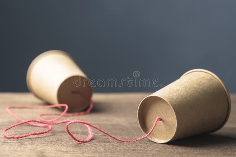 Paper Cups with String As Old Style Phone Stock Image - Image of ...