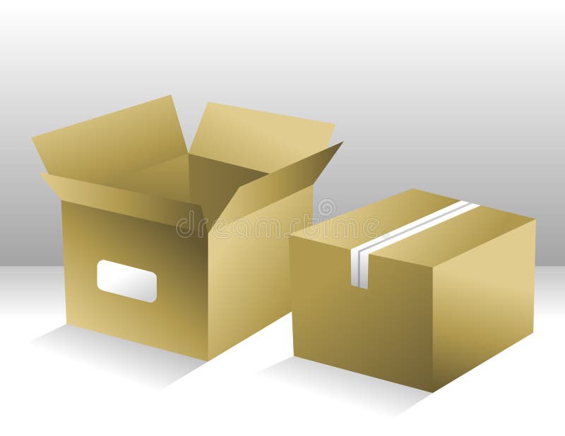 Cardboard Boxes stock vector. Illustration of closed, paper - 9958621