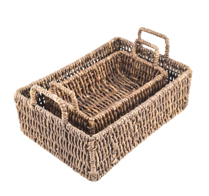 Brown Wicker Basket Isolated Stock Image - Image of brown, rural: 31324095
