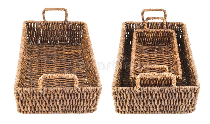 Brown Wicker Basket Isolated Stock Image - Image of brown, rural: 31324095