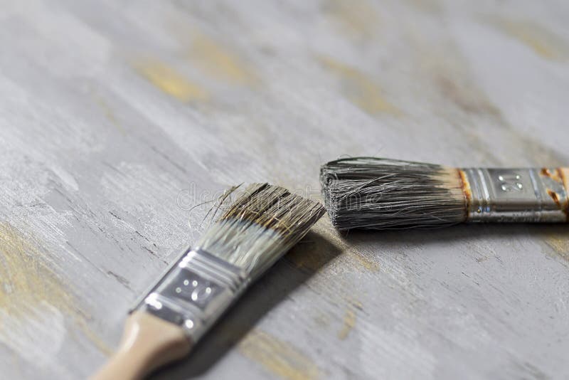 Gray paint brushes stock image. Image of gray, ondacaracola - 234947803