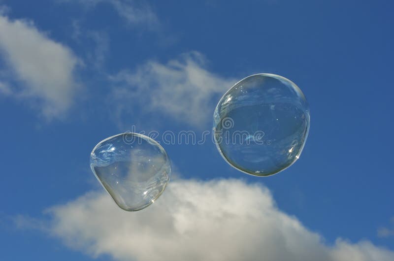 Two bubbles in sky stock image. Image of background, close - 44219705