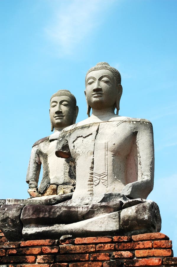 Two Buddha statue stock image. Image of front, history - 29445375