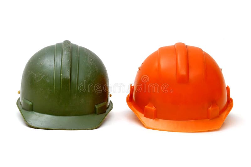 Two builders helmet stock image. Image of wear, competition - 21854869