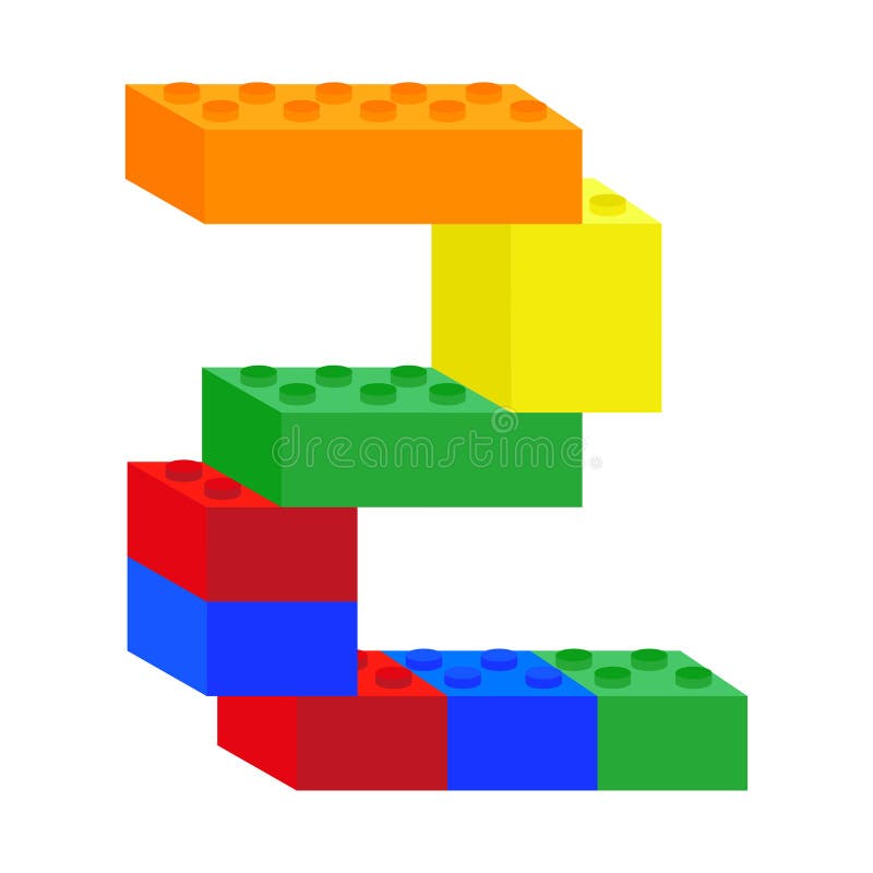 Two Built from Colorful Plastic Building Blocks. 2 from Plastic ...