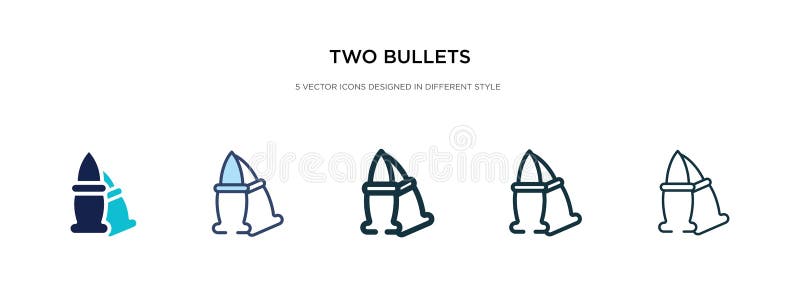 Two Bullets Icon in Different Style Vector Illustration. Two Colored ...