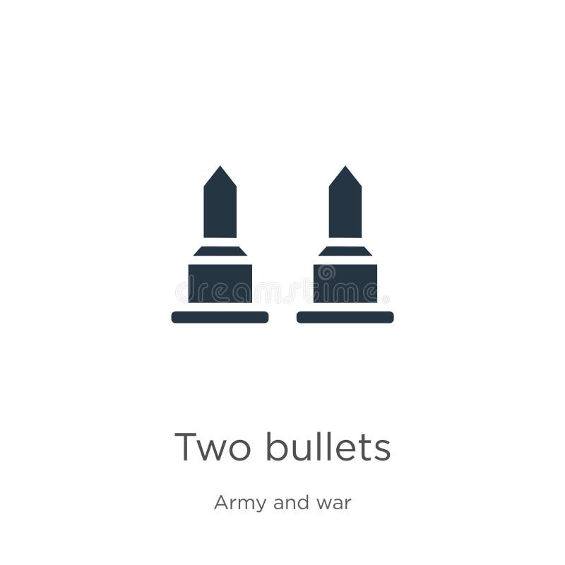 Two Bullets Icon Vector. Trendy Flat Two Bullets Icon from Army and War ...