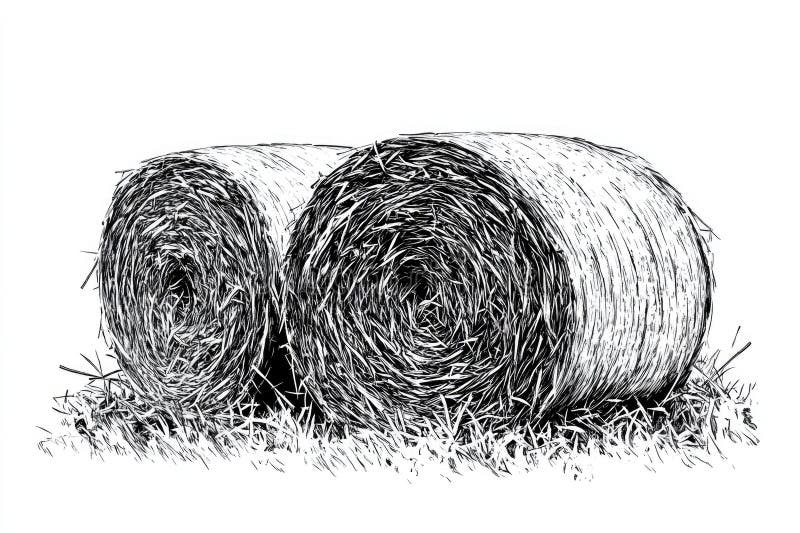 Two Bundles of Hay are Stacked on Top of Each Other Stock Photo - Image ...