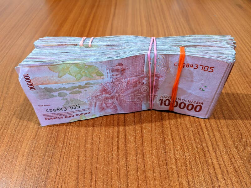 Two Bundles of Indonesian Rupiah Banknote Stock Photo - Image of ...