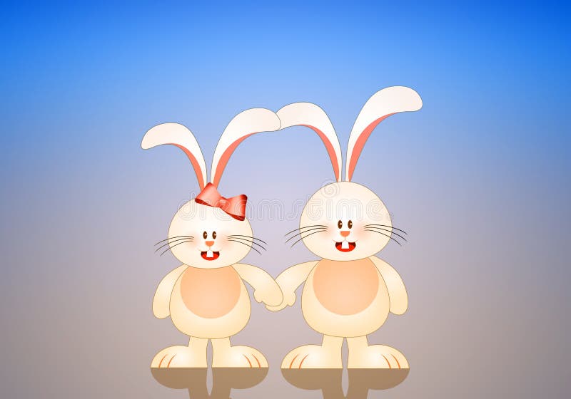 Two bunnies in love stock illustration. Illustration of animals - 36725990