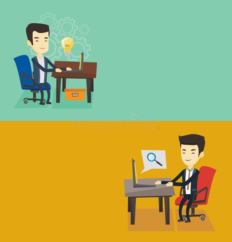 Two Business Banners with Space for Text. Stock Vector - Illustration ...