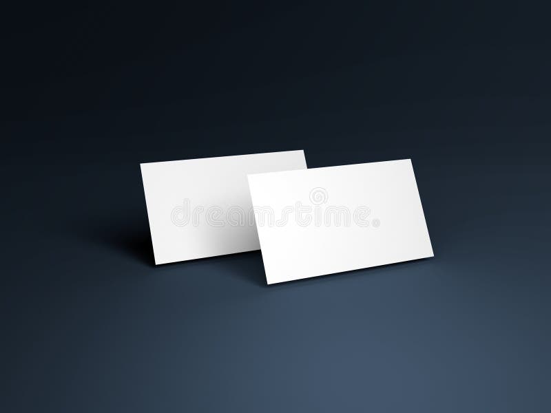 Two Business Cards Dark Blue Background Mockup Stock Photos - Free ...