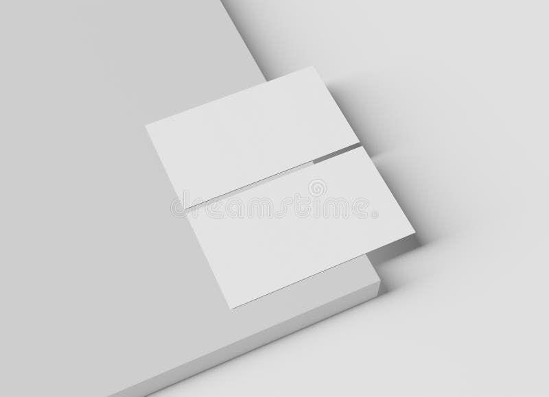 Two Business Cards on White Display Mockup. Blank Calling Card. 3D ...
