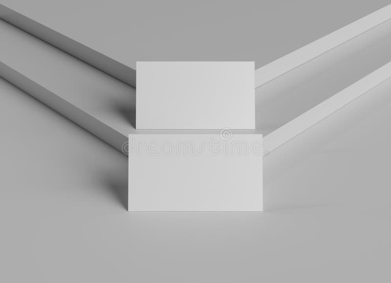 Two Business Cards on White Display Mockup. Blank Calling Card. 3D ...