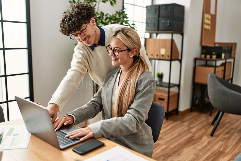 Two Business Executives Working at the Office Stock Photo - Image of ...